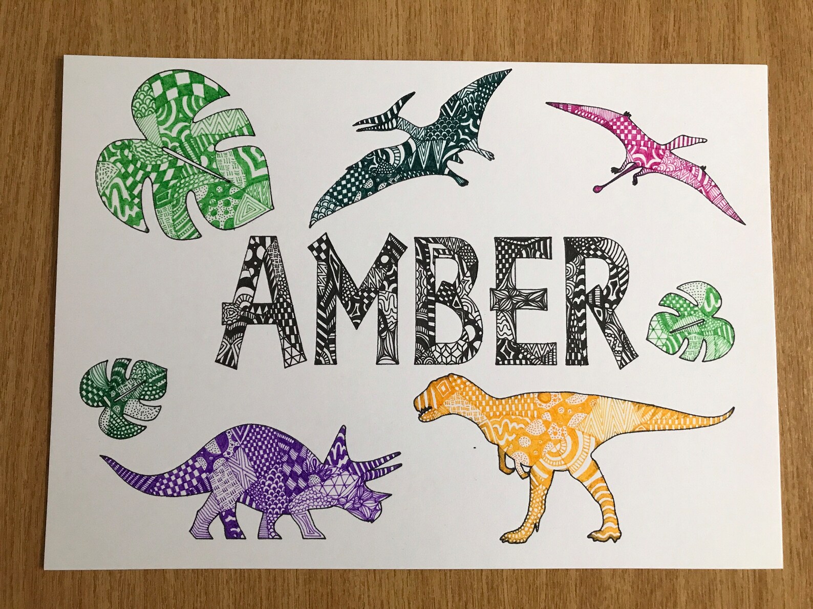 Hand Drawn Framed Zentangle Name Sign - Etsy