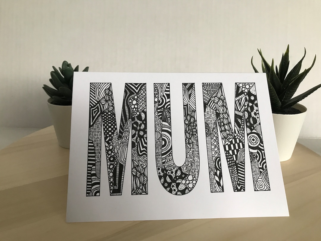 Handmade Zentangle Mothers Day Card - Etsy UK
