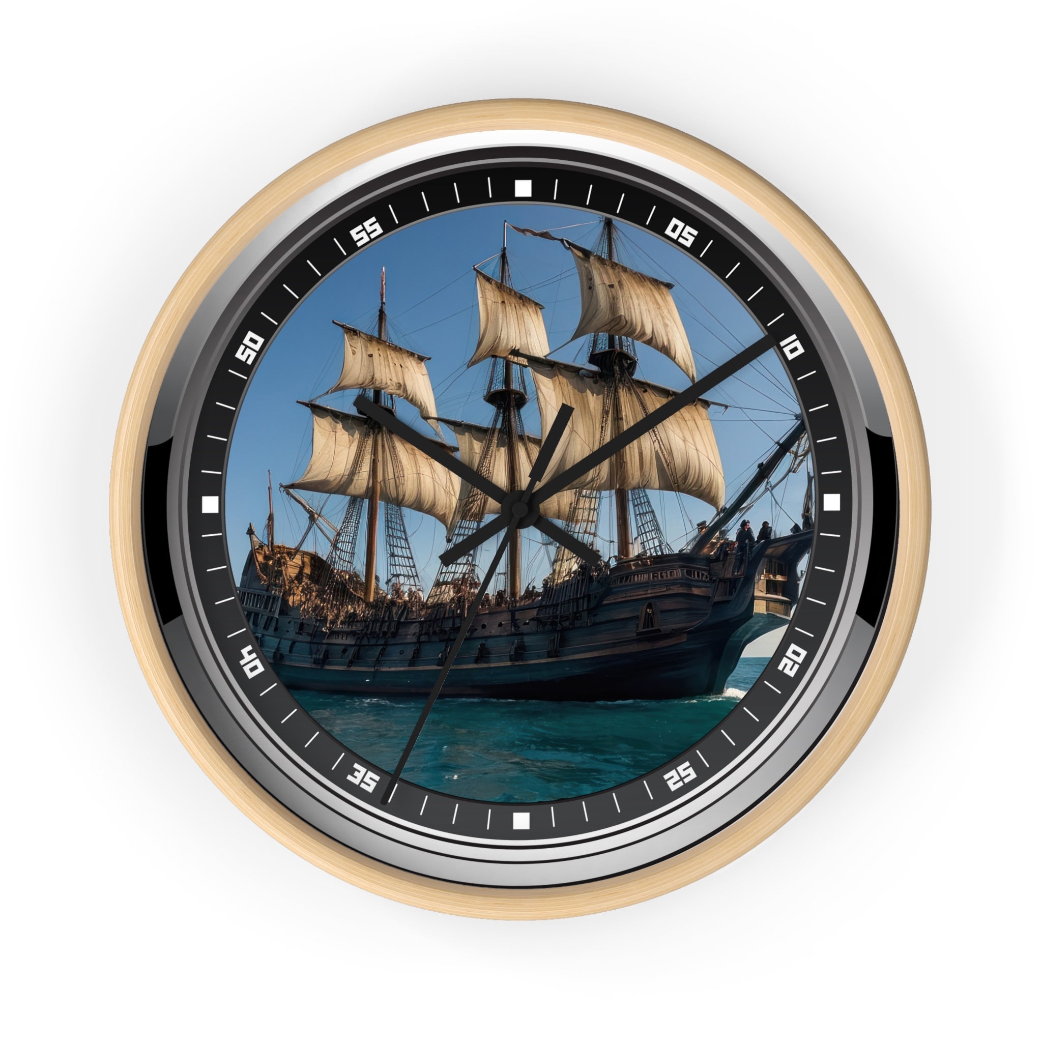 Sailing Ship Wall Clock Sailing Ship Gift Clock Sailing Gift Man Cave ...