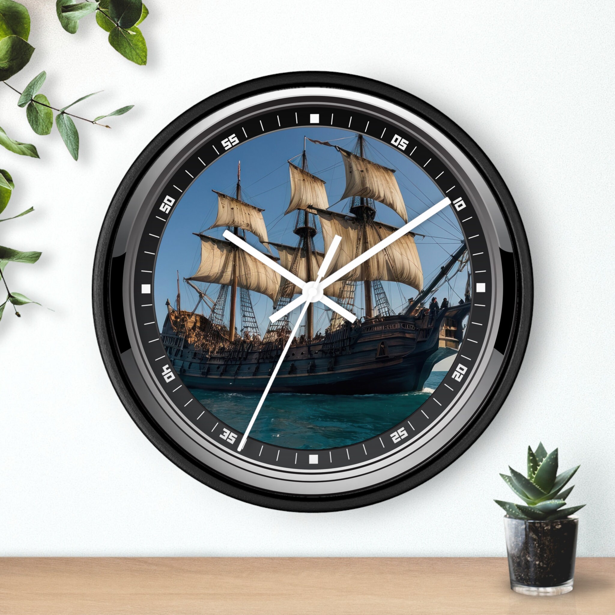 Sailing Ship Wall Clock Sailing Ship Gift Clock Sailing Gift Man Cave ...