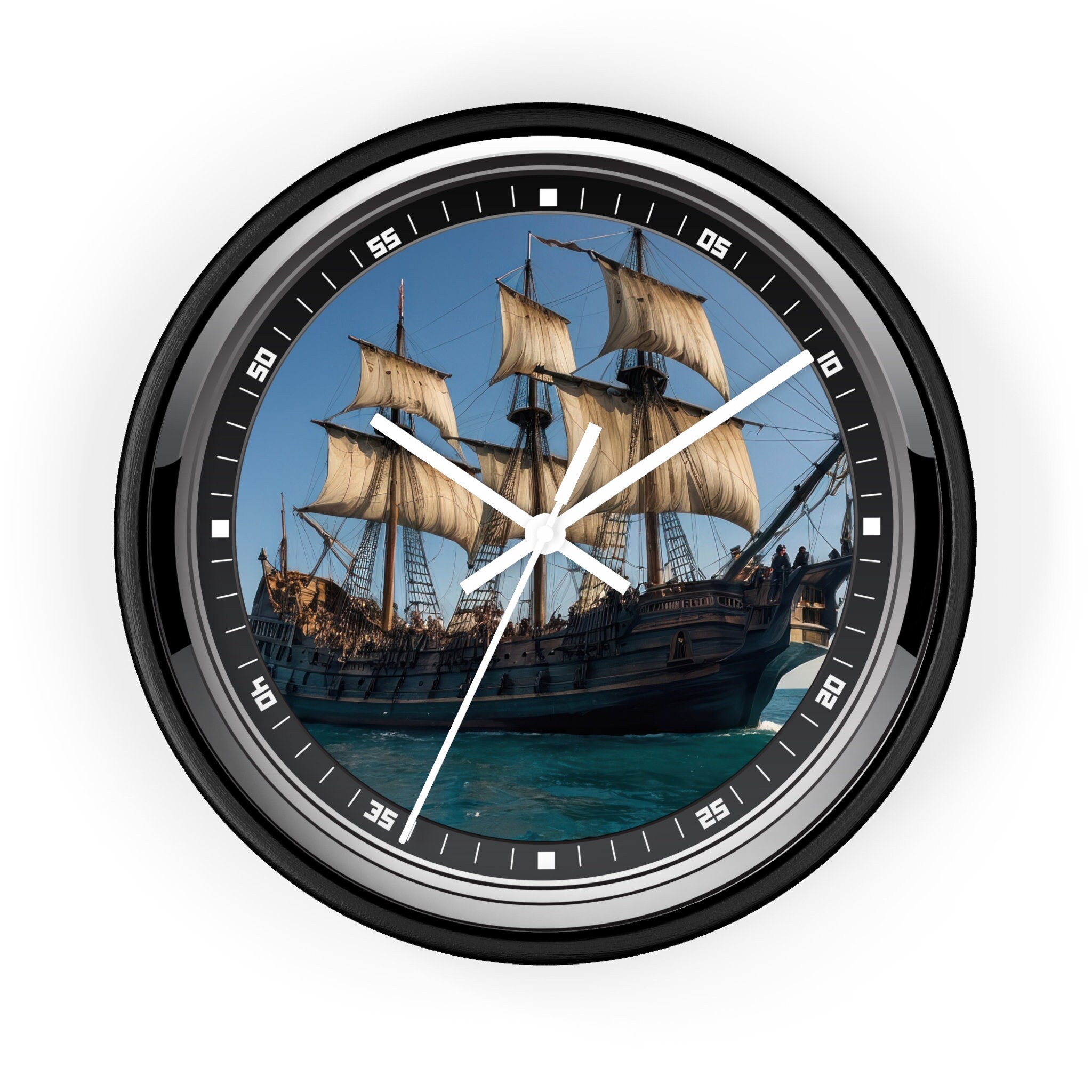 Sailing Ship Wall Clock Sailing Ship Gift Clock Sailing Gift Man Cave ...