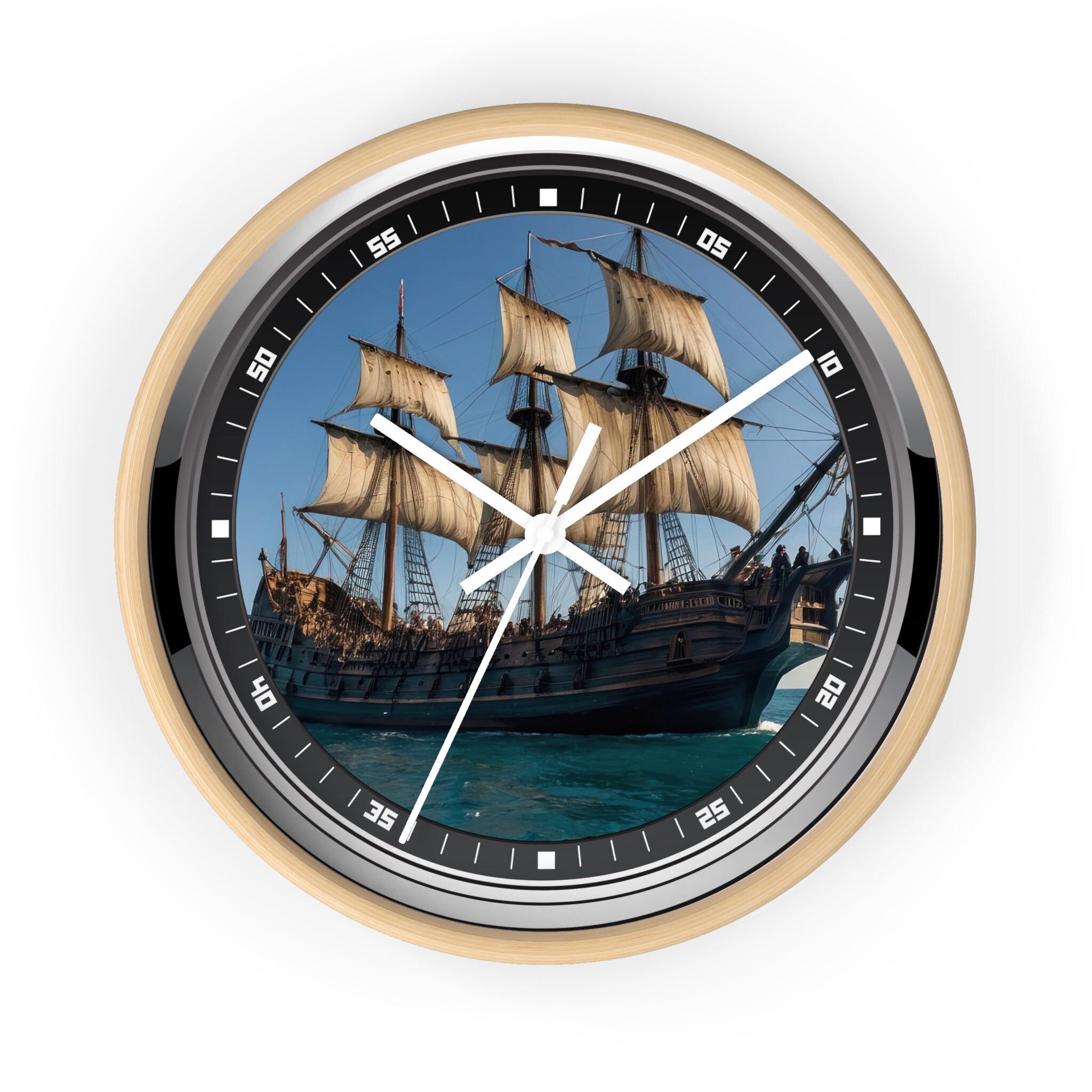 Sailing Ship Wall Clock Sailing Ship Gift Clock Sailing Gift Man Cave ...