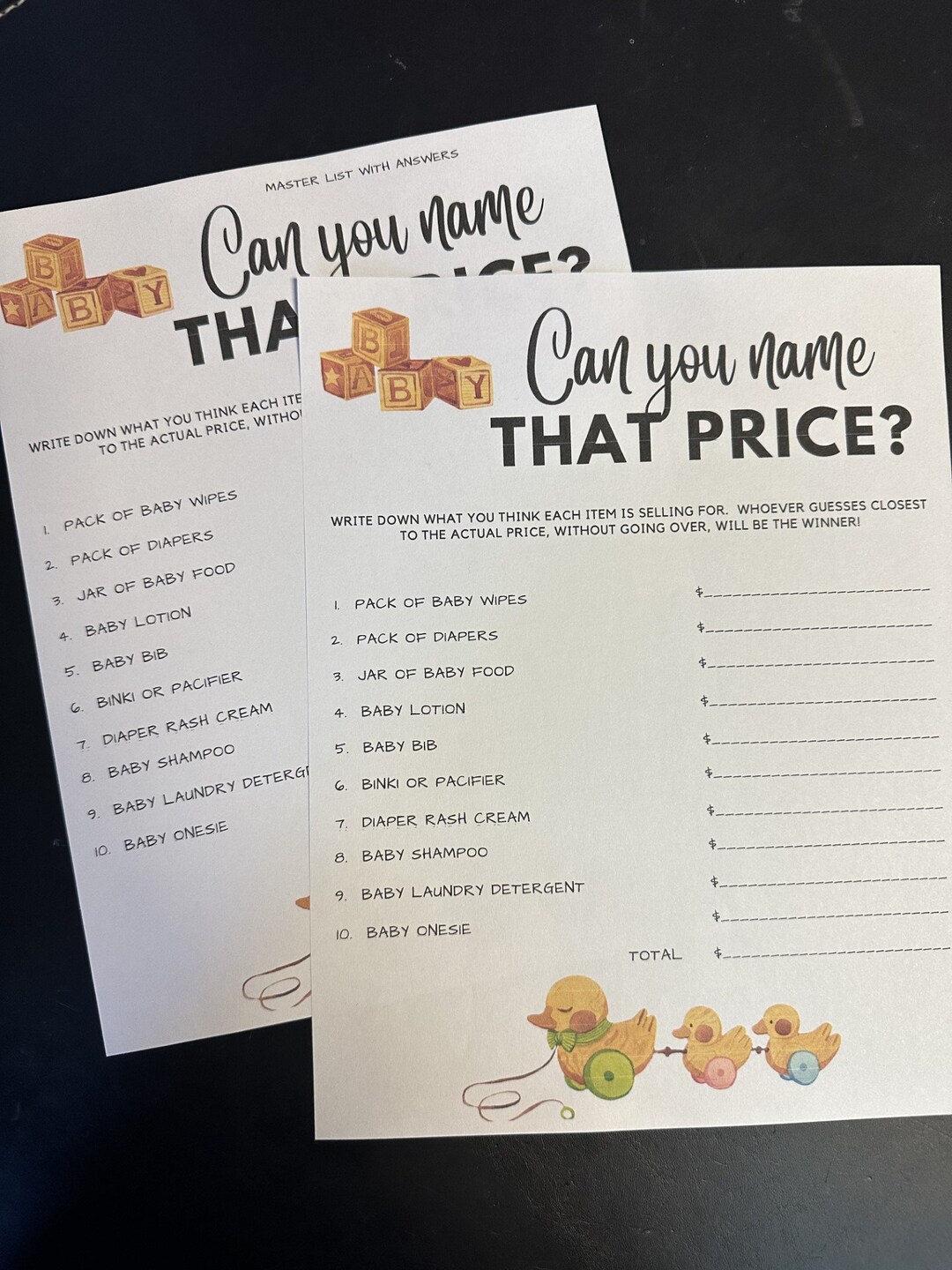 Can You Name That Price Baby Shower Game - Etsy