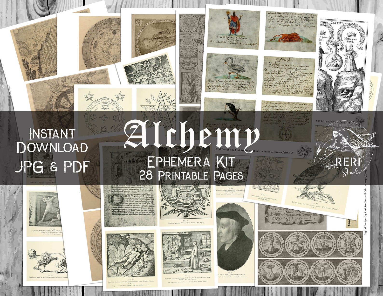 Printable Alchemist Ephemera Bundle With Over 100 Alchemy and Occult ...
