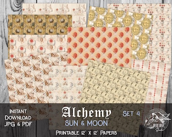 Rare Alchemical Manuscripts Pages SET 2 Printable Alchemy Junk Journal ...