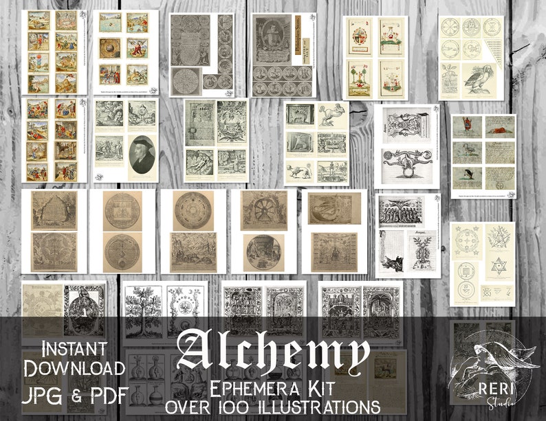 Printable Alchemist Ephemera Bundle With Over 100 Alchemy and Occult ...