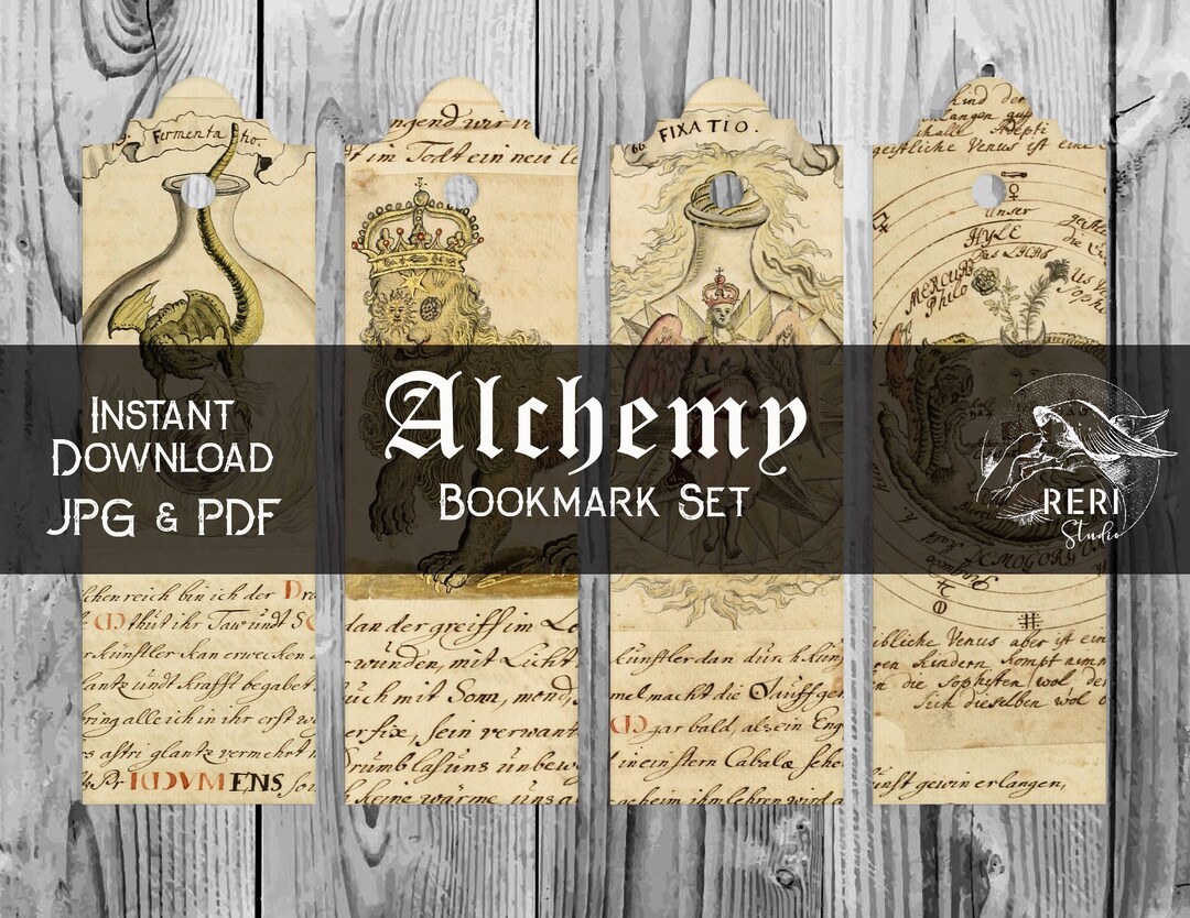 Printable Alchemical Manuscripts Bookmark Set, Alchemy Ephemera, Junk ...