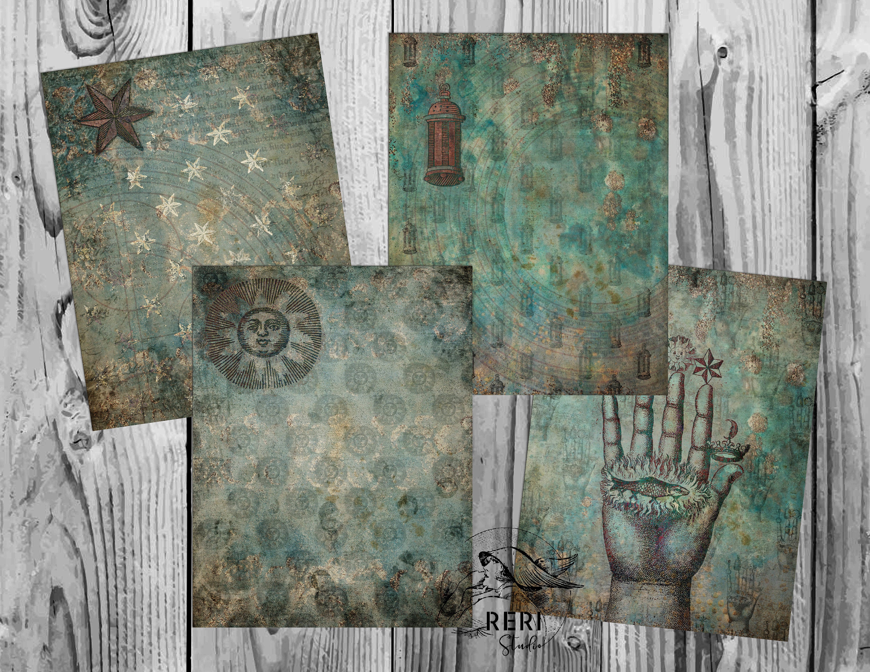 The Hand of the Philosophers 7 Digital Papers Printable - Etsy
