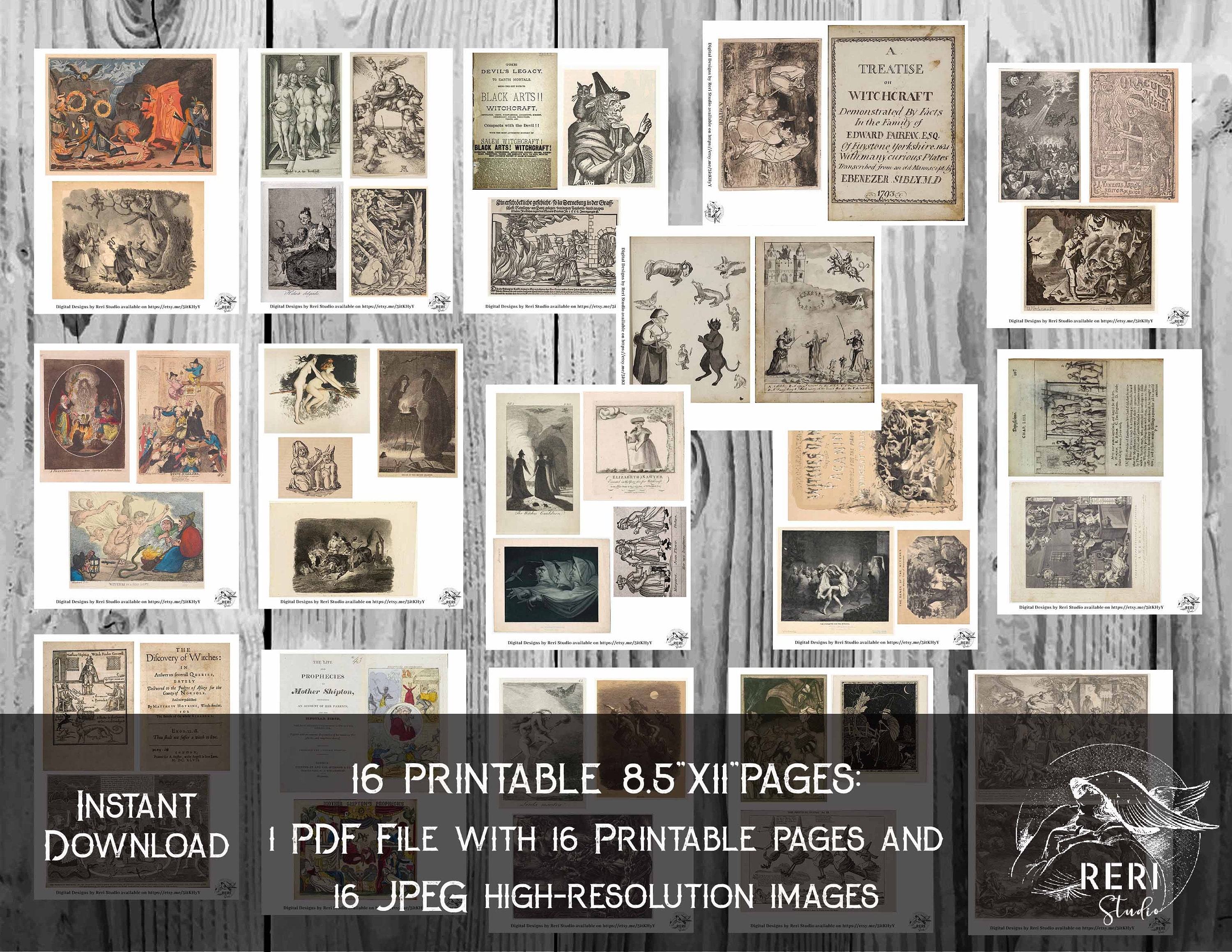 Printable Witchcraft Ephemera Bundle, Witches' Sabbath, Magic, and ...