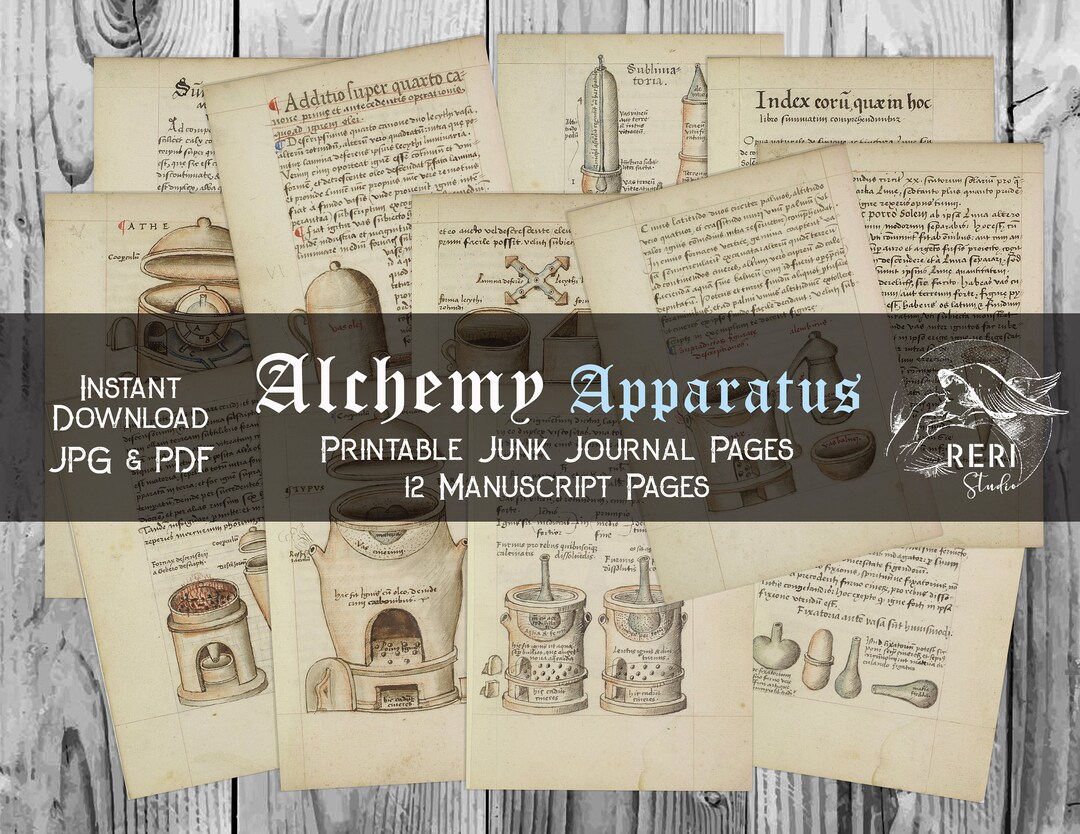 Alchemy Apparatus Rare Alchemical Manuscripts Pages, Printable Junk ...