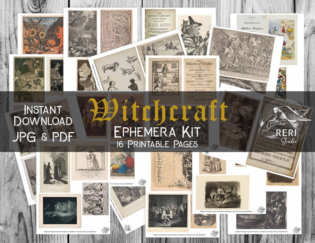 Printable Witchcraft Ephemera Bundle, Witches' Sabbath, Magic, and ...