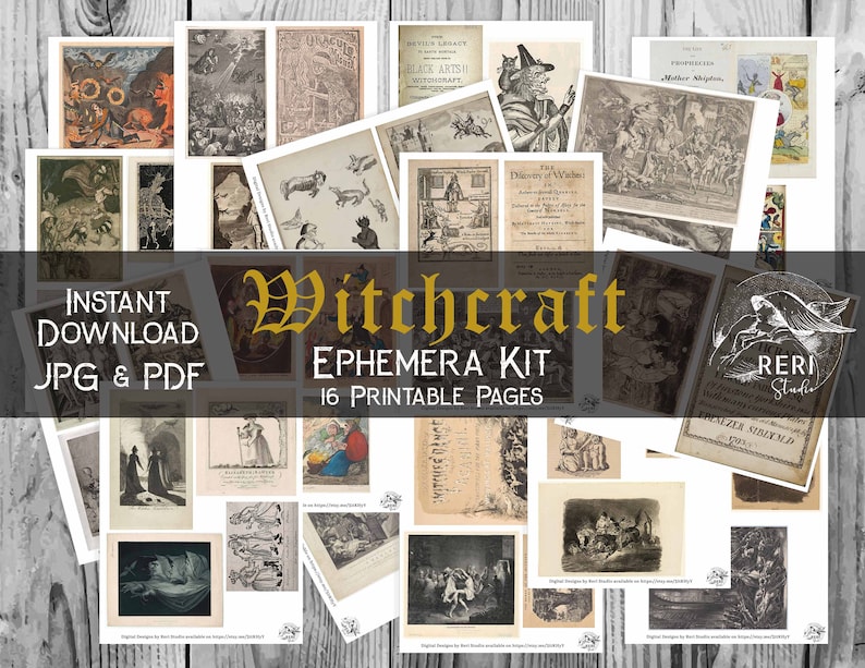 Printable Witchcraft Ephemera Bundle, Witches' Sabbath, Magic, and ...