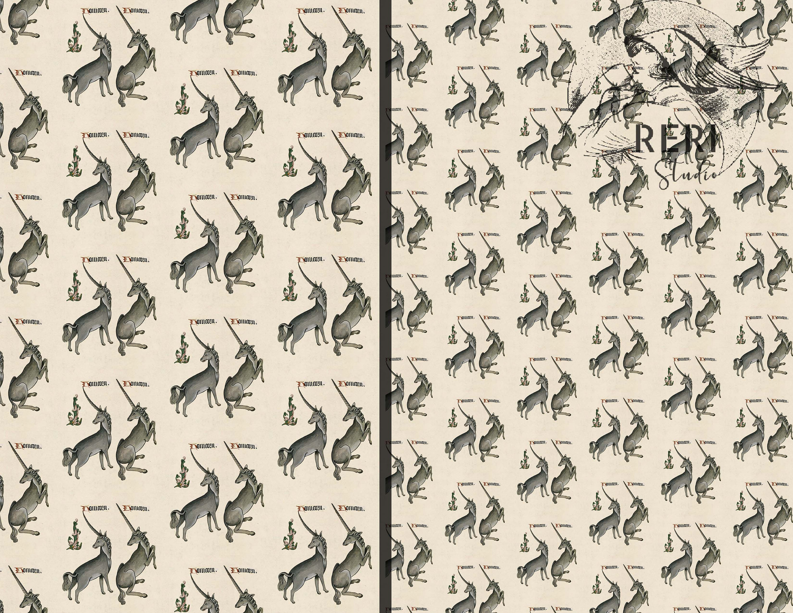 Medieval Animals 12 X 12 Digital Papers SET 1 medieval Bestiary ...