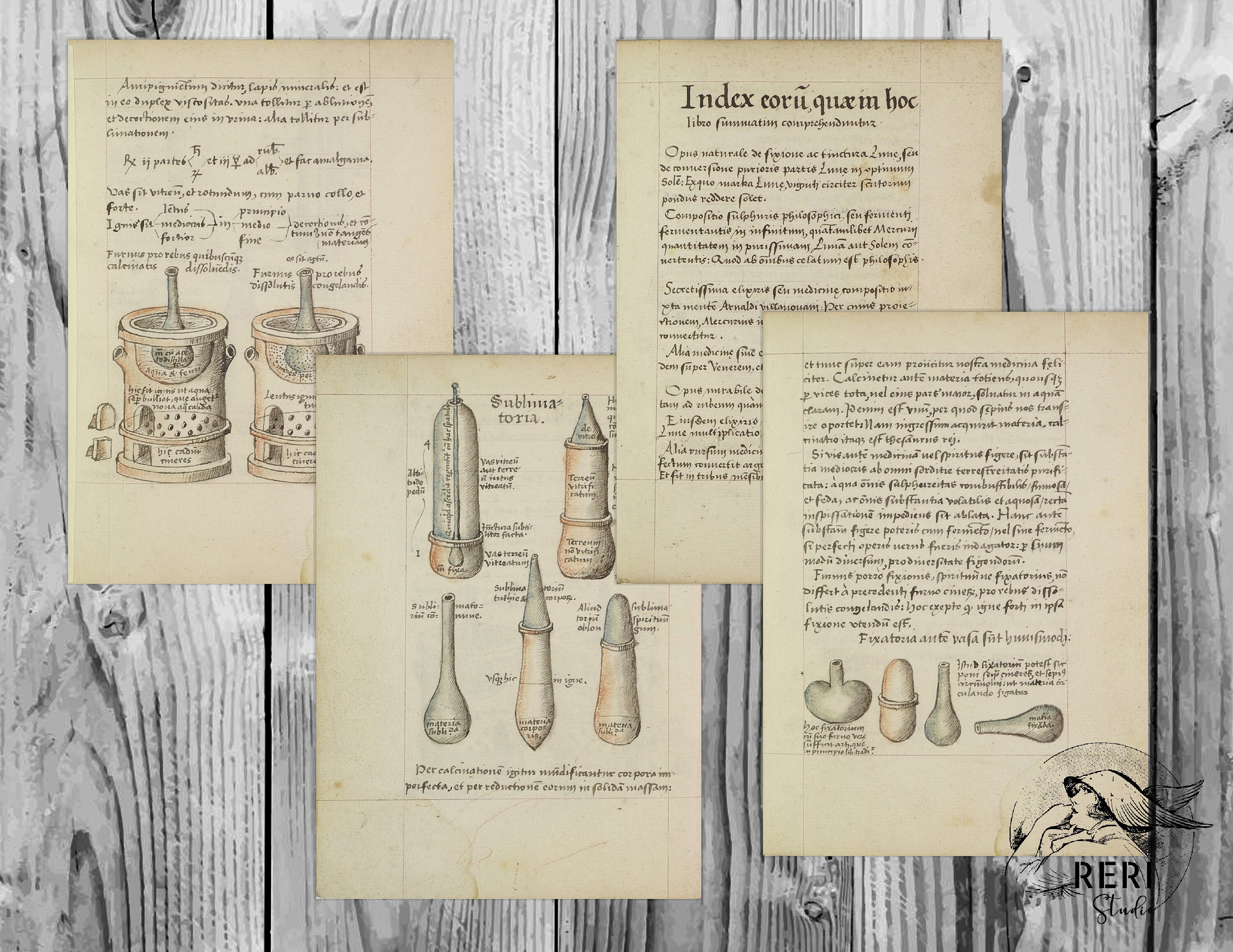 Alchemy Apparatus Rare Alchemical Manuscripts Pages, Printable Junk ...