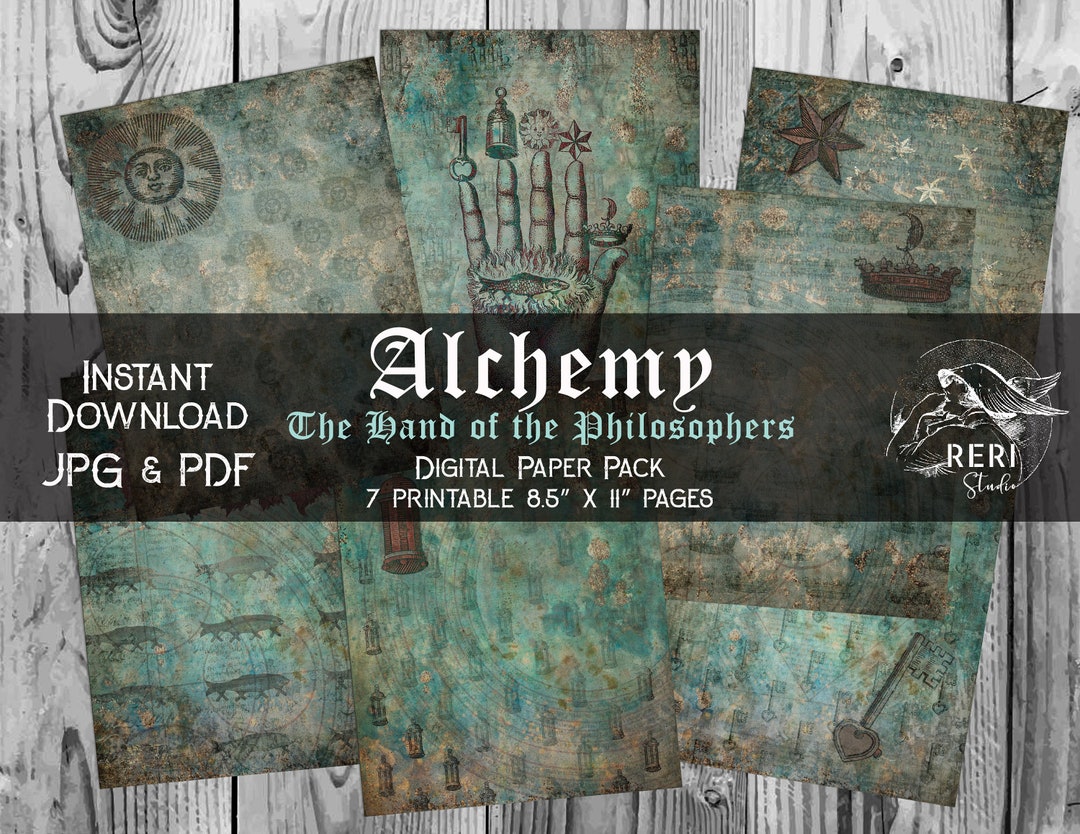 The Hand of the Philosophers 7 Digital Papers Printable Collage Paper ...