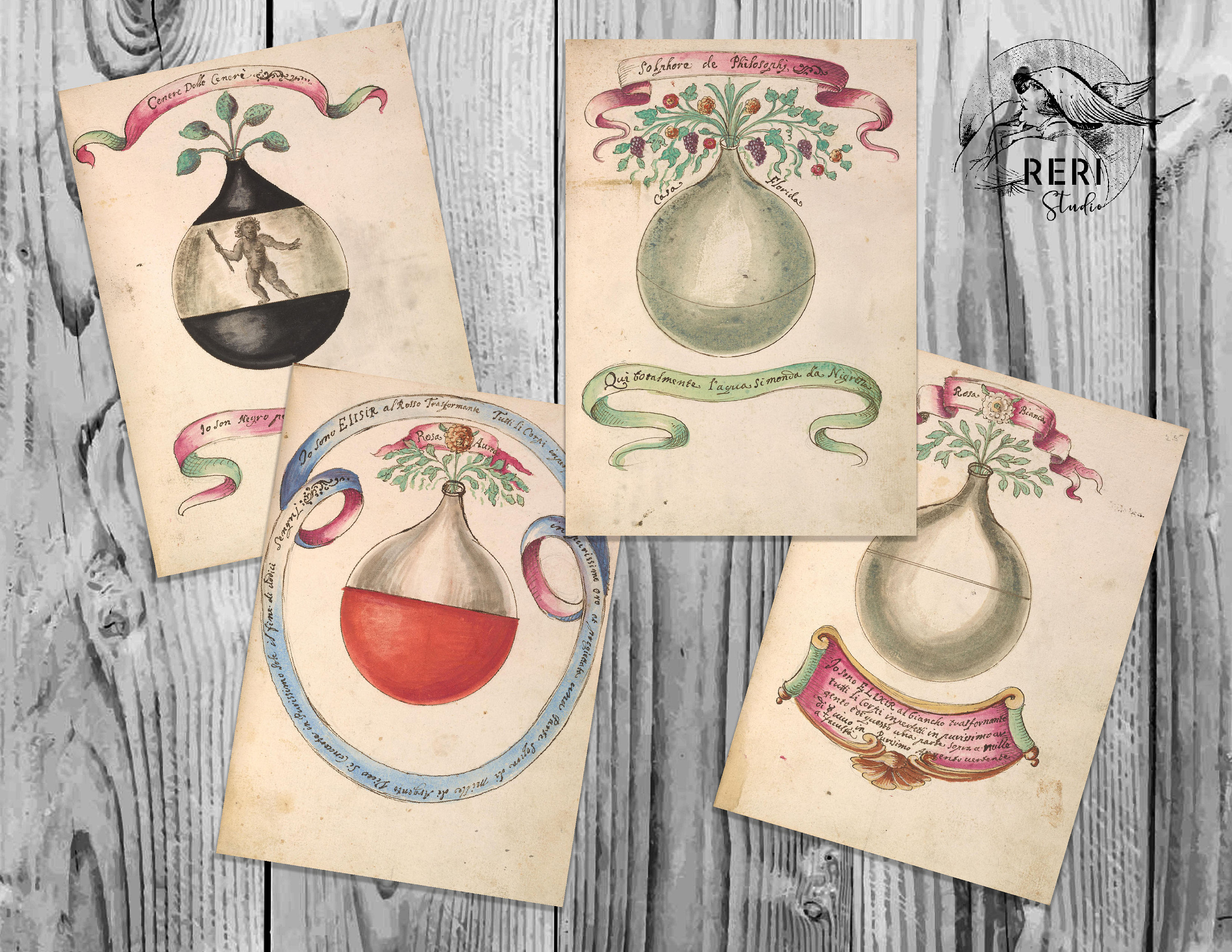 Rare Alchemical Manuscripts Pages, Printable Alchemy, Junk Journal ...