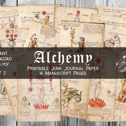 Rare Alchemical Manuscripts Pages SET 2 Printable Alchemy Junk - Etsy