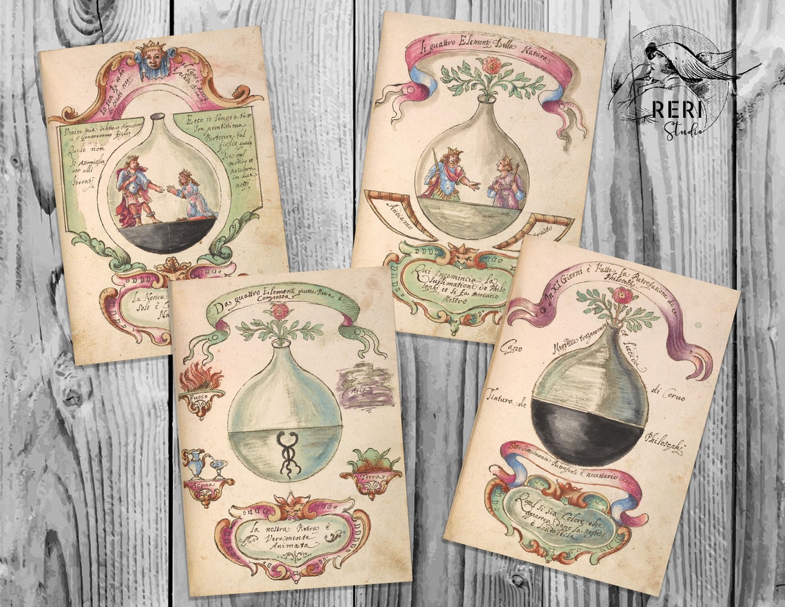 Rare Alchemical Manuscripts Pages Printable Alchemy Junk - Etsy