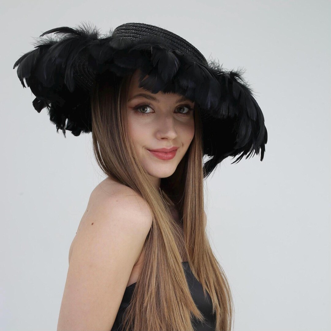 Шляпа-канотье Black Bird - Etsy