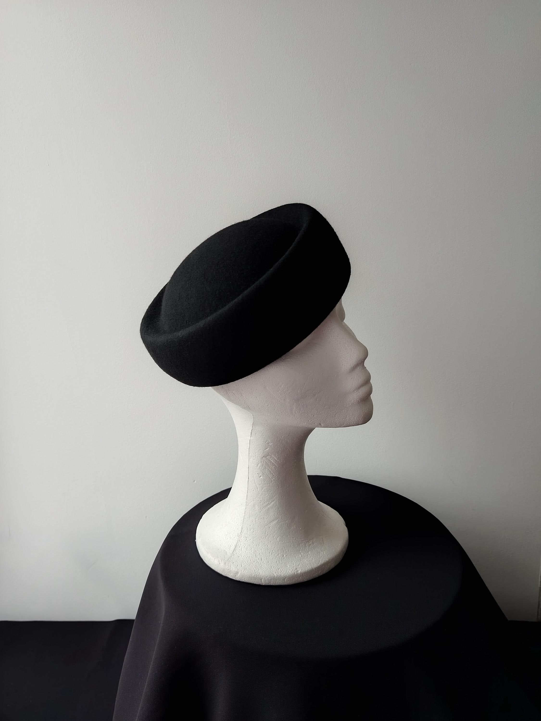 Modern Black Pillbox Hat - Etsy
