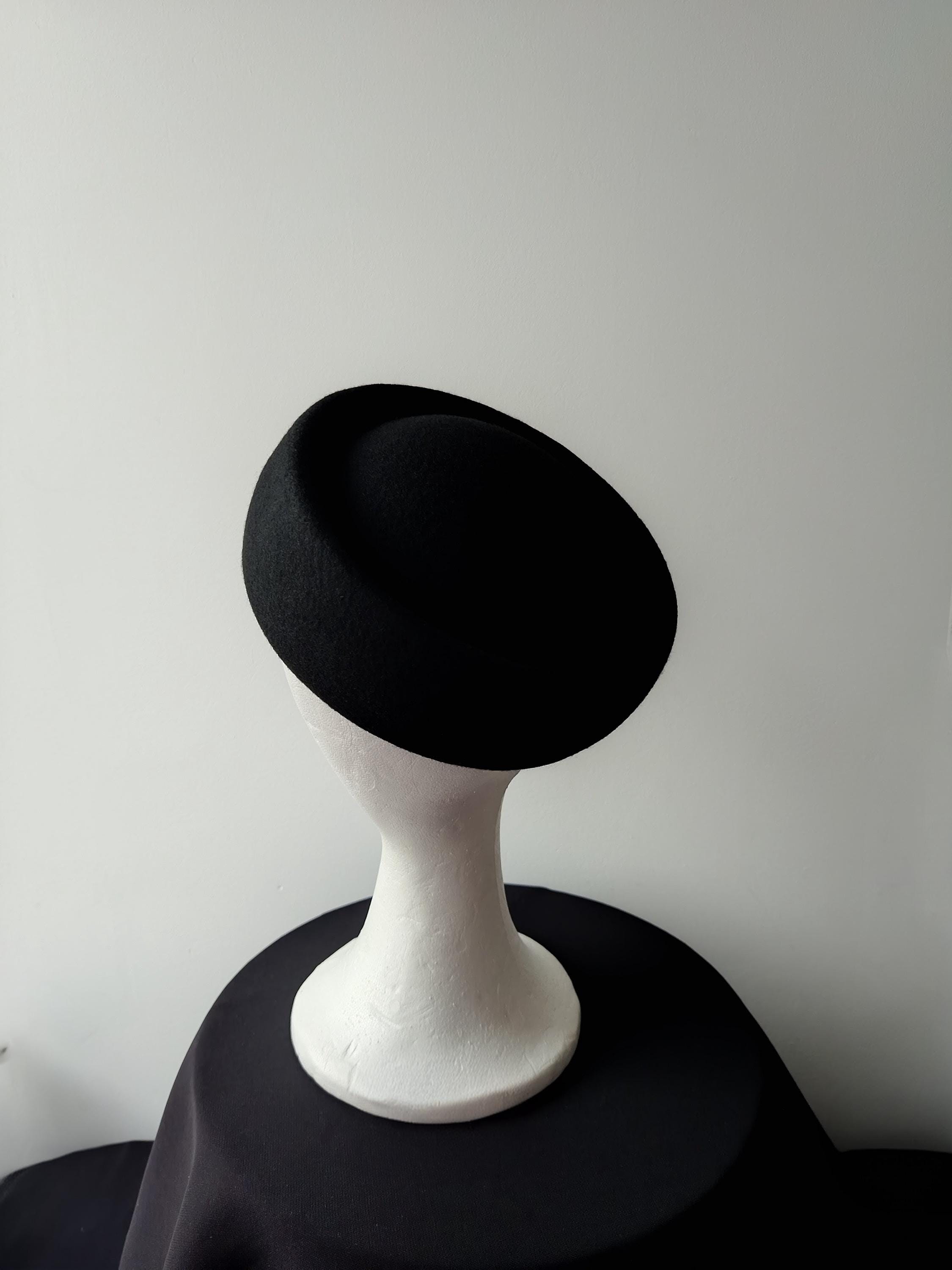 Modern Black Pillbox Hat - Etsy