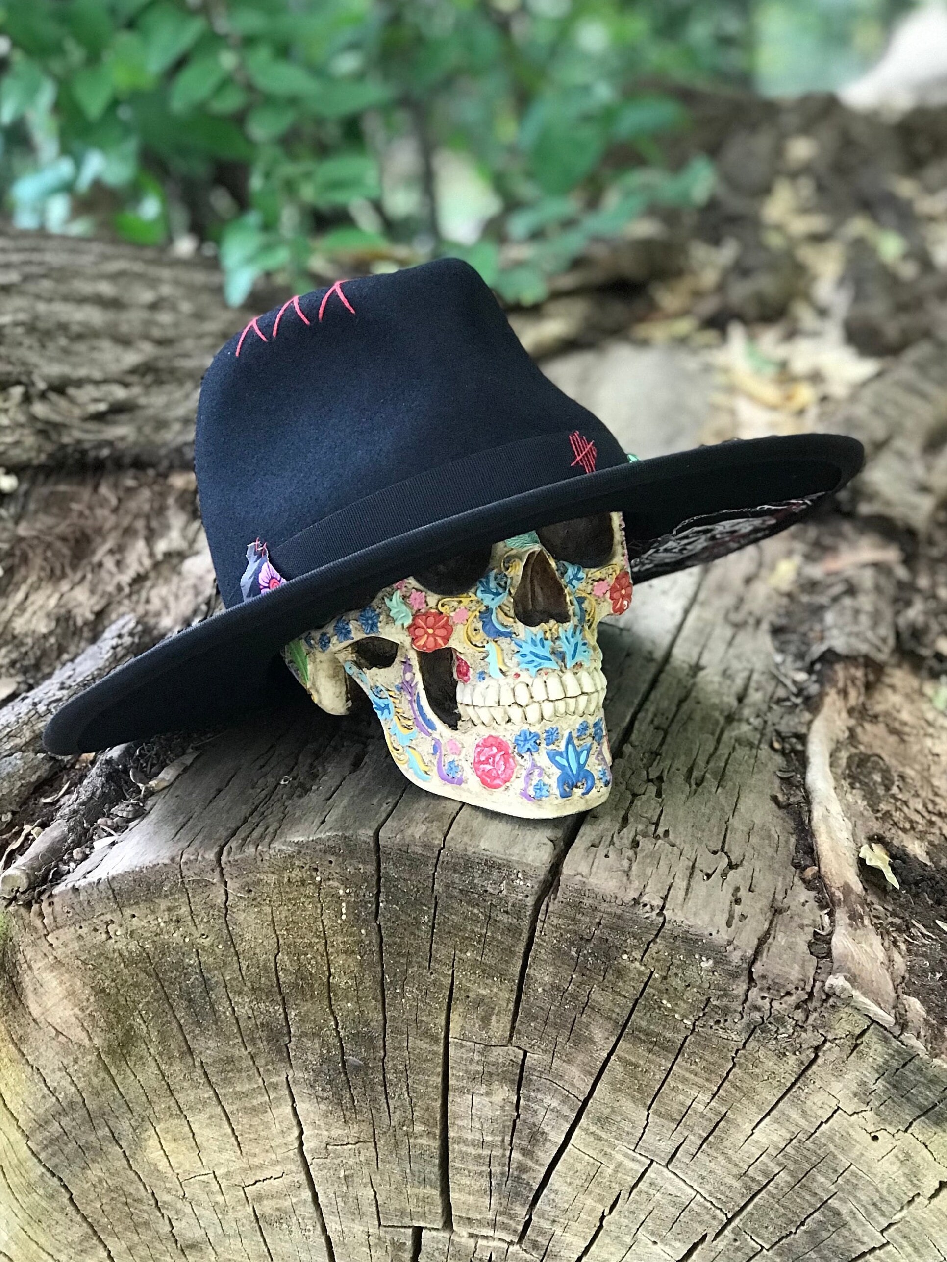 Santa Muerte Fedora Hat - Etsy