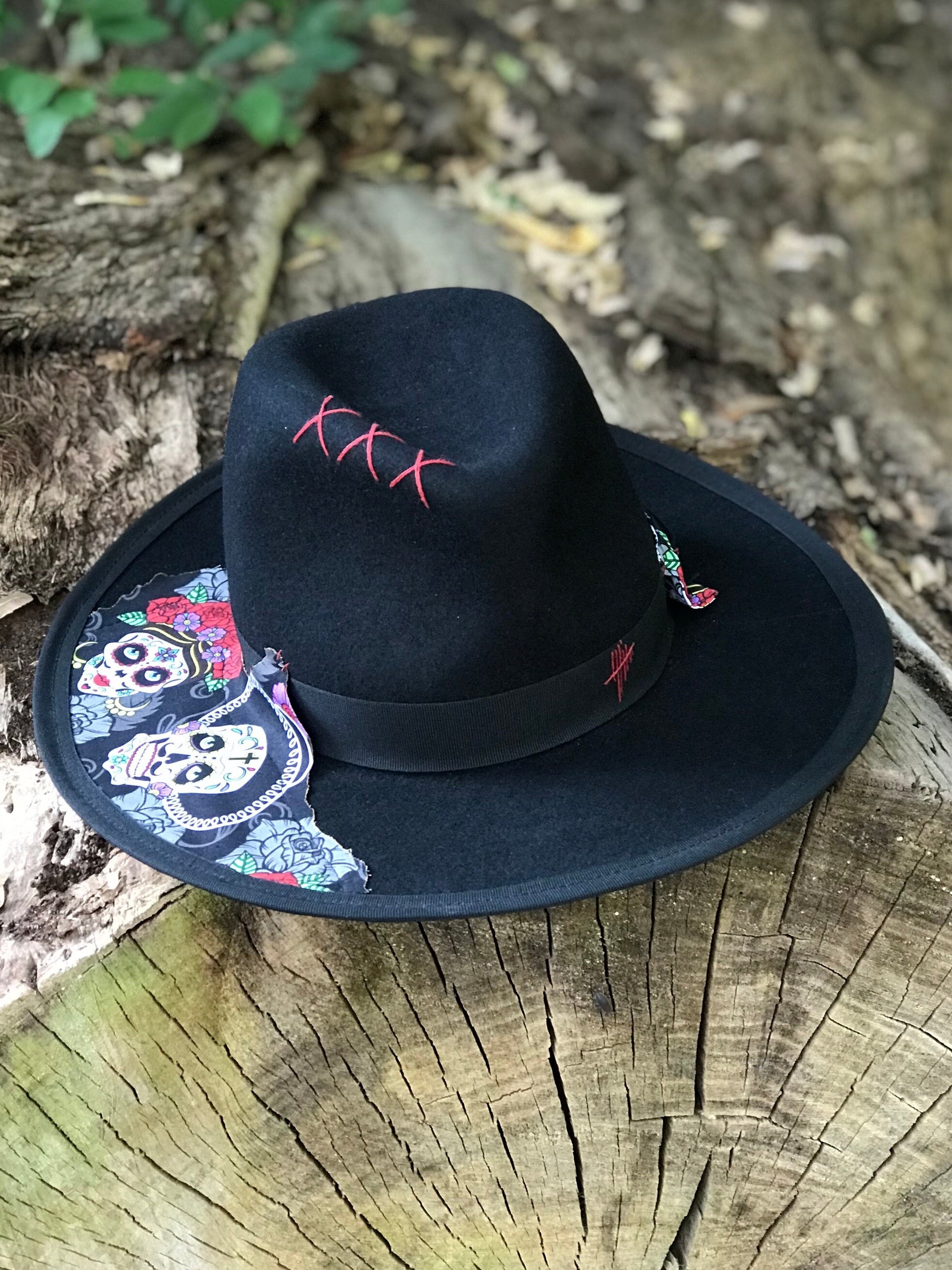 Santa Muerte Fedora Hat - Etsy