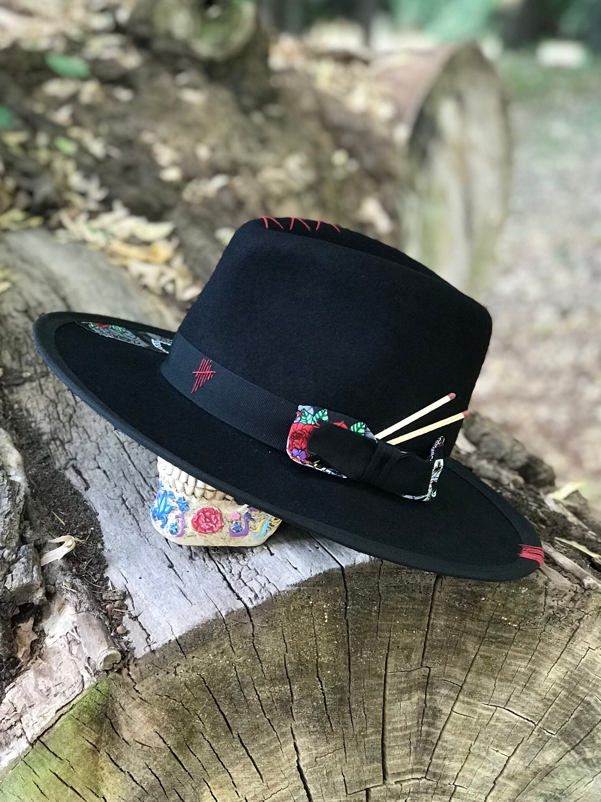 Santa Muerte Fedora Hat - Etsy