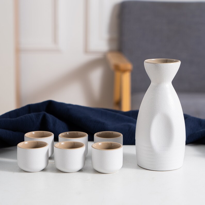 Ceramic Sake Set Retro Sake Carafe With Cup Set Handmade - Etsy
