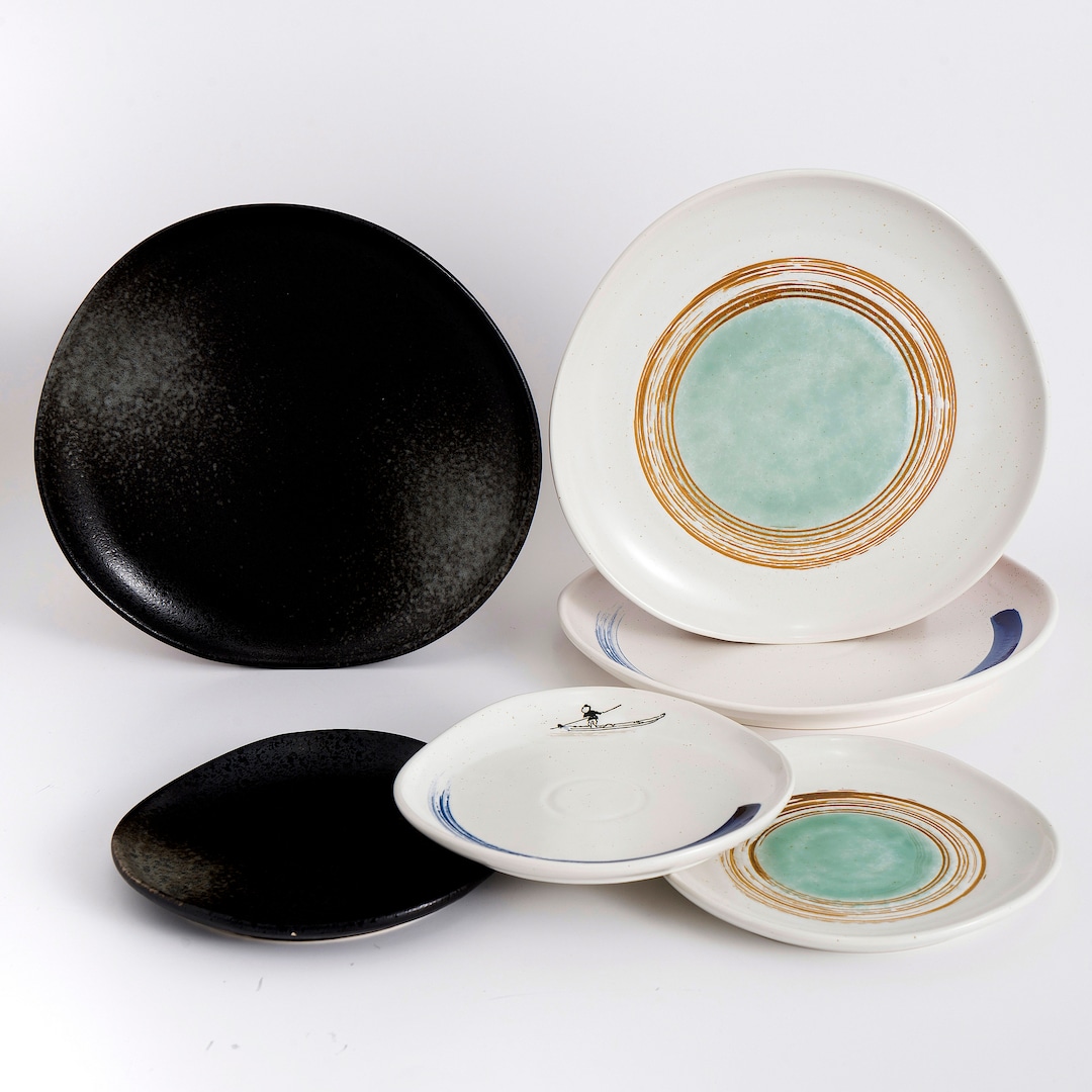 Irregular Shape Ceramic Dinner Plate, Pottery Handmade Dinnerware ...