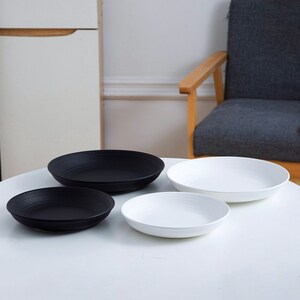 Black White Ceramic Dinner Plates Deep Plate Salad Serving Plate ...