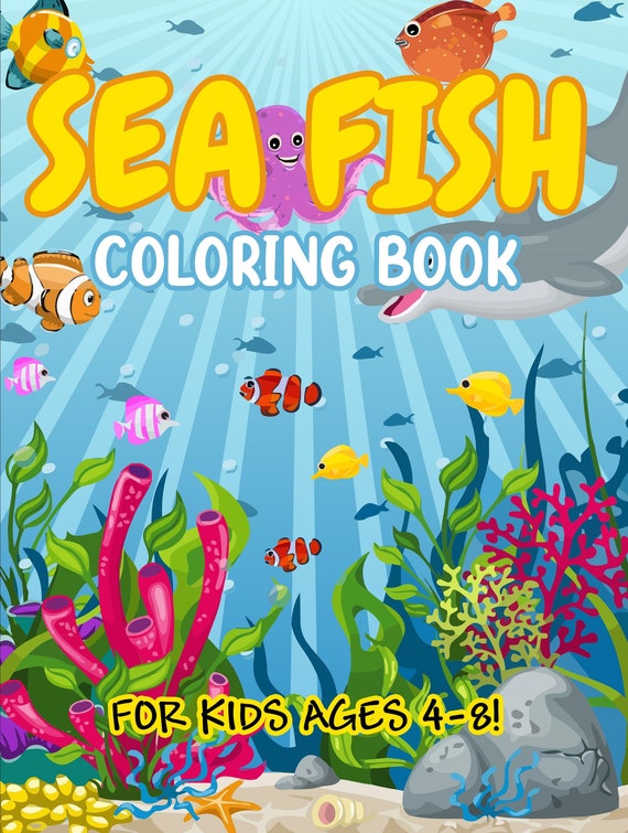 Sea Fish Coloring Book Under the Water Coloring Pages Sea - Etsy