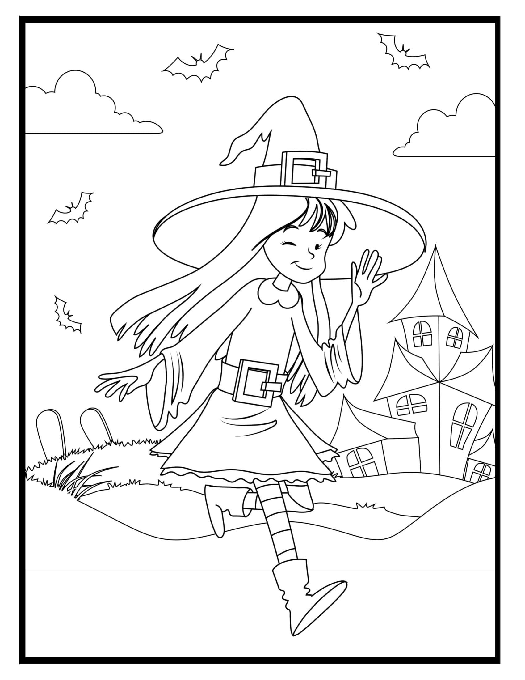 Halloween Coloring Pages for Kids | Halloween Witch Coloring | Ghost ...