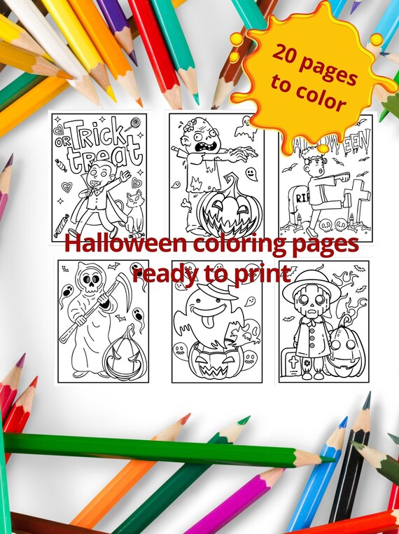 Happy Halloween Coloring Signs