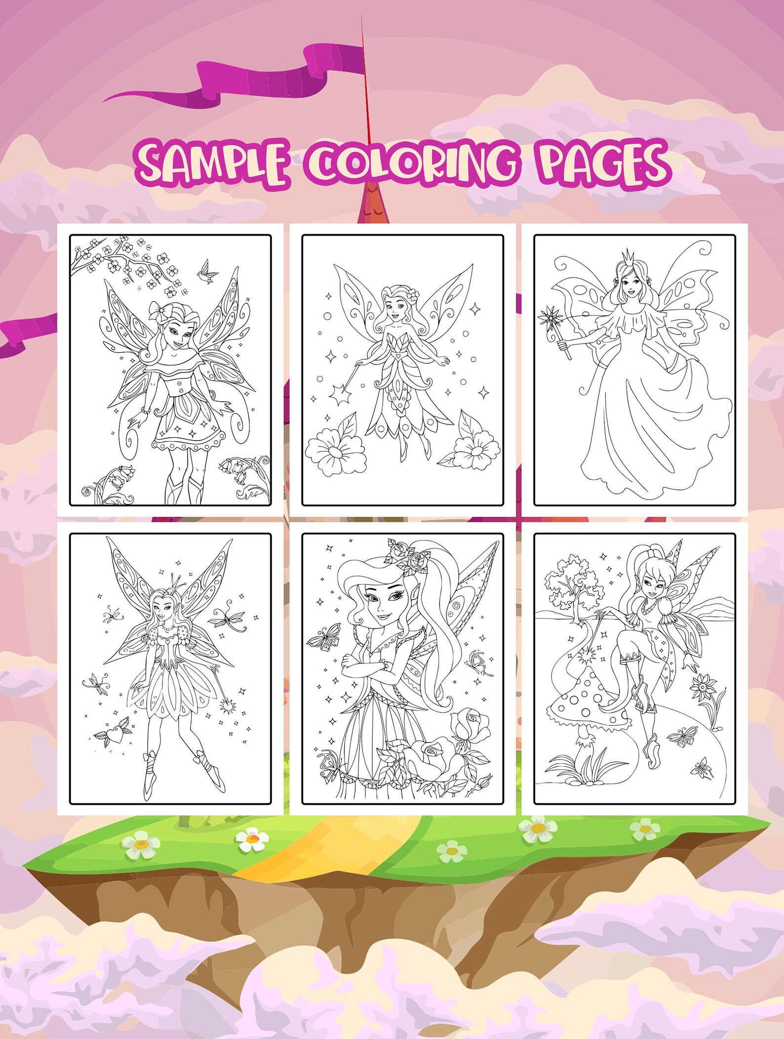 Fairy Tale Coloring Book | Fairies Beauty Coloring Pages | Fun Fairy ...