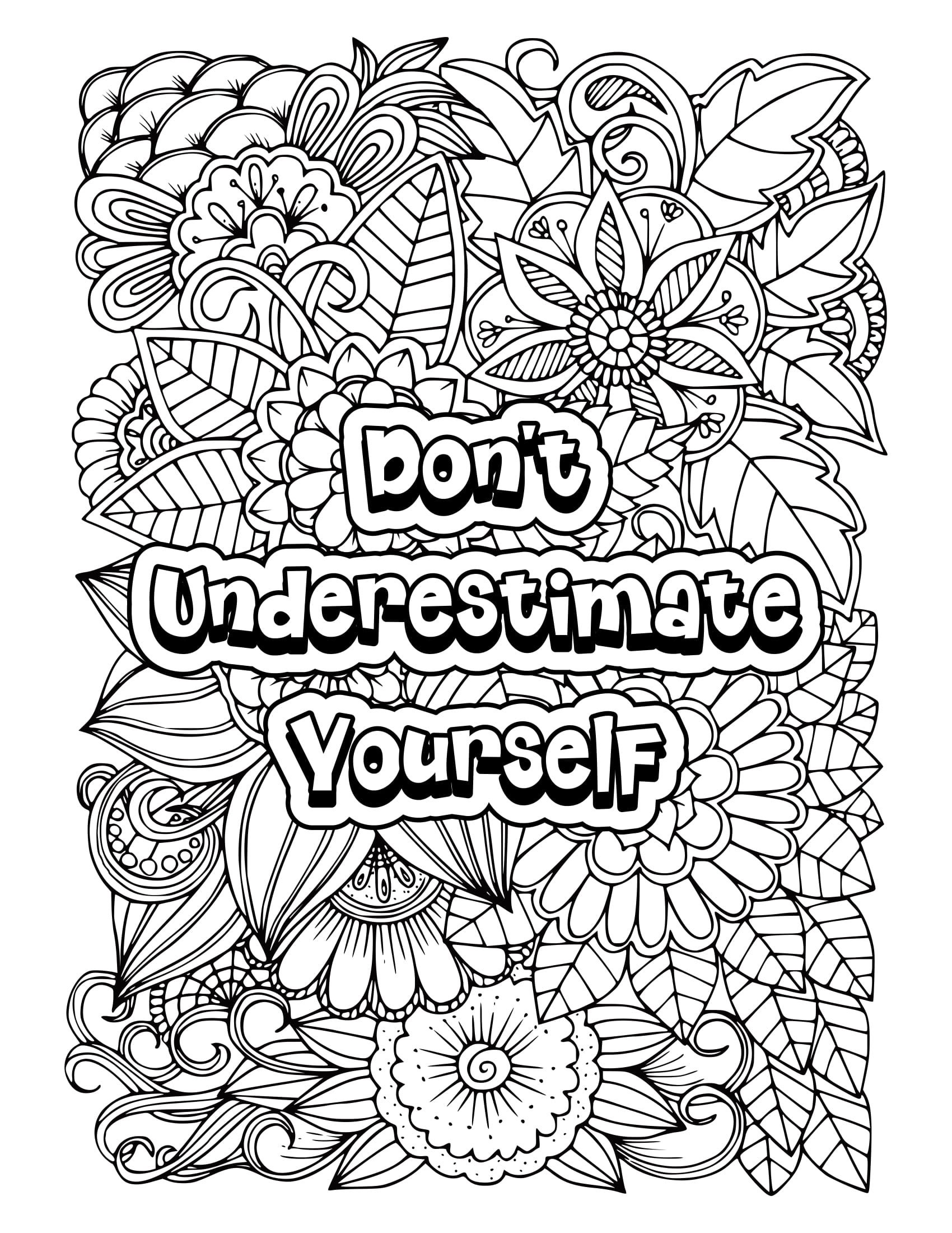 Inspirational Quotes Coloring Pages | Motivational Quote Coloring ...