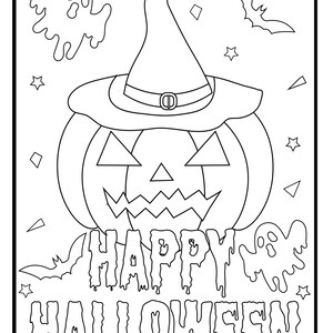 Halloween Coloring Pages for Kids | Halloween Witch Coloring | Ghost ...