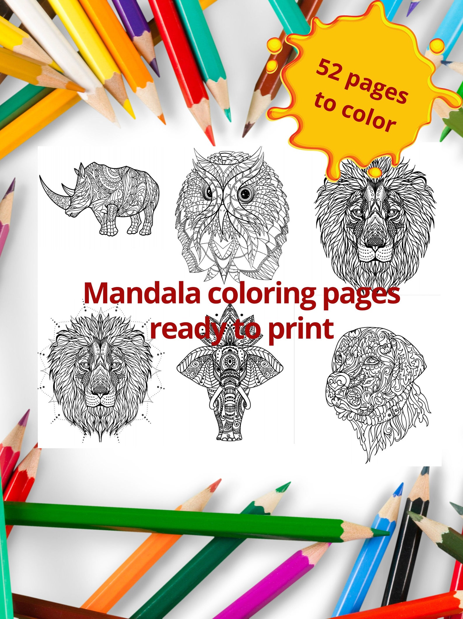 Mandala Coloring Pages for Adults | Mandala Animal Coloring Pages ...