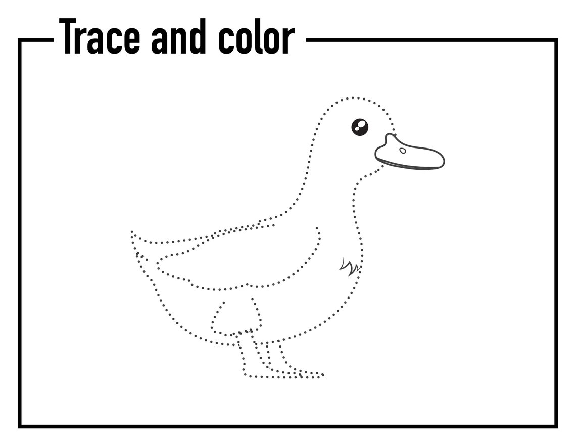 Kids Tracing and Coloring Pages Kids Coloring Book 3 - Etsy