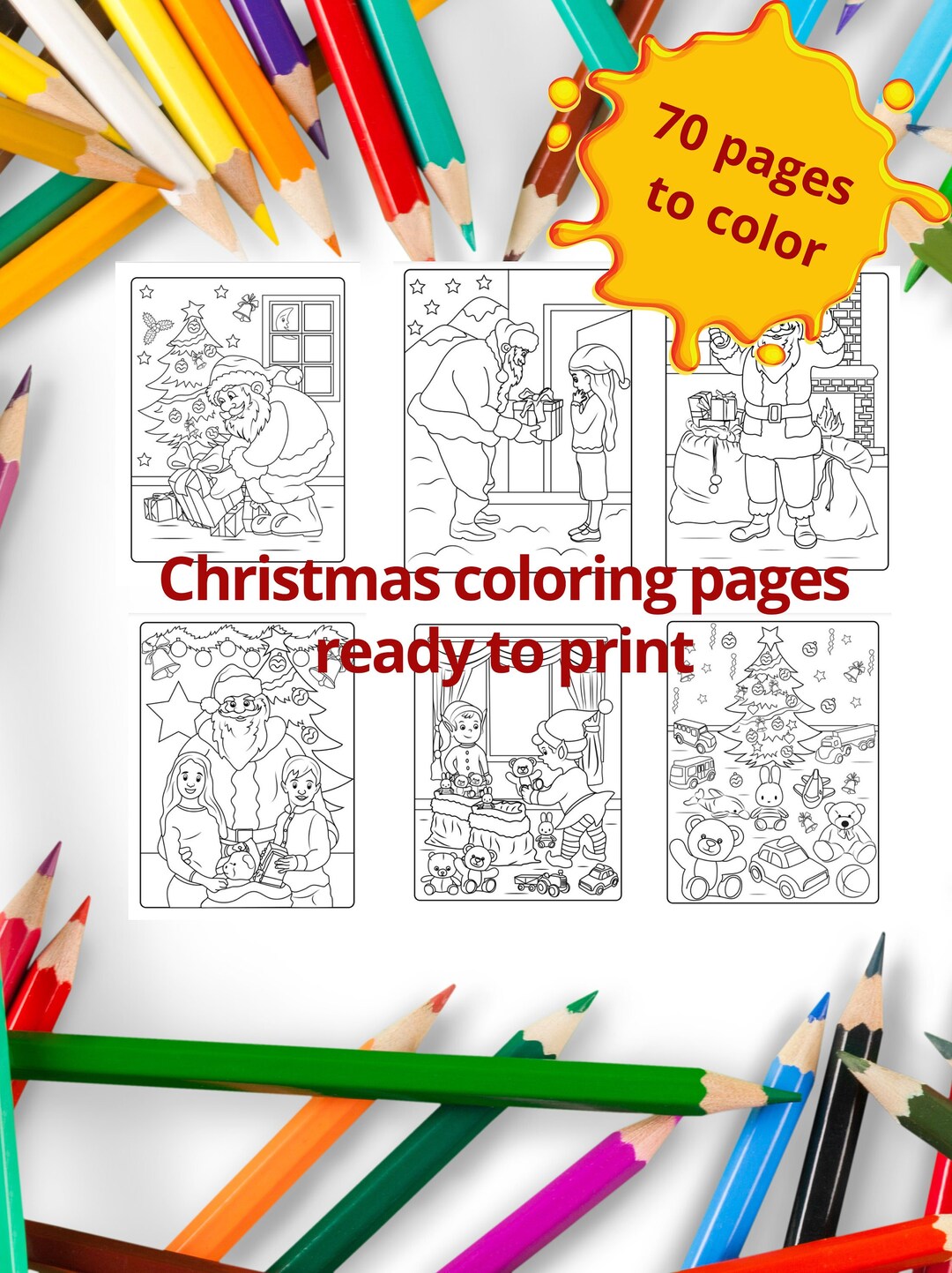 Christmas Coloring Pages Printable Christmas Coloring Activity Merry ...