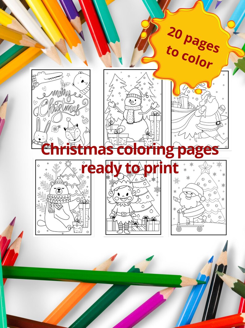 Merry Christmas Coloring Pages Christmas Coloring Book Printable PDF 20 ...