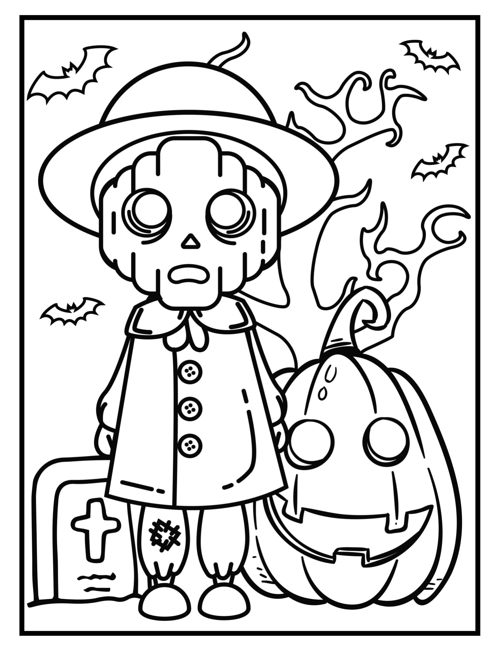Halloween Coloring Pages for Kids | Halloween Digital Coloring Sheets ...