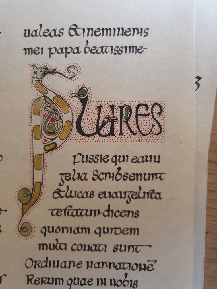 Handmade Medieval Manuscript Lindisfarne Gospel Page - Etsy