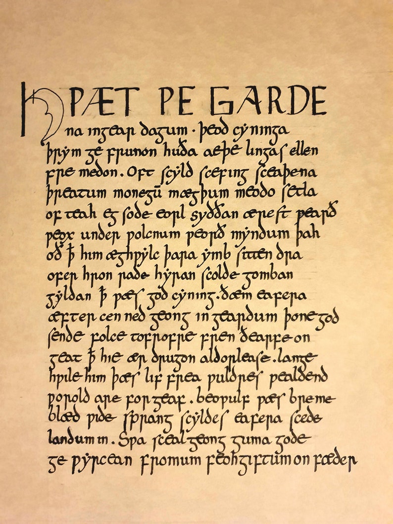 Beowulf Medieval Anglo-saxon Manuscript Handmade - Etsy
