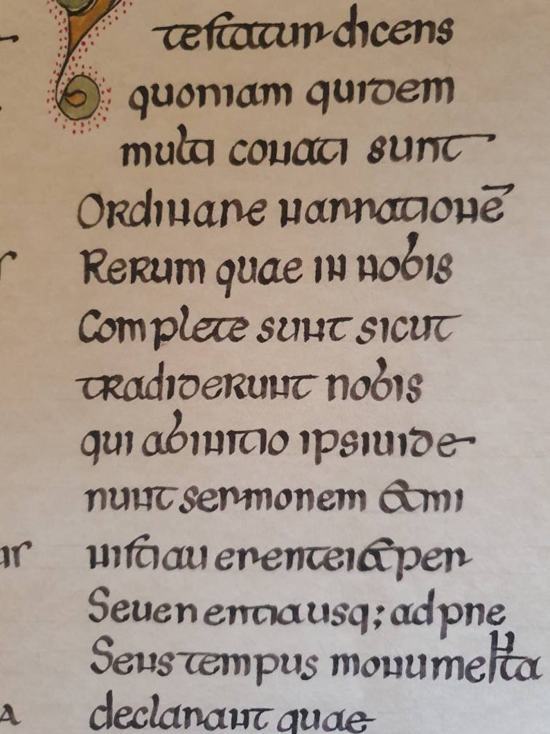 Handmade Medieval Manuscript Lindisfarne Gospel Page - Etsy UK