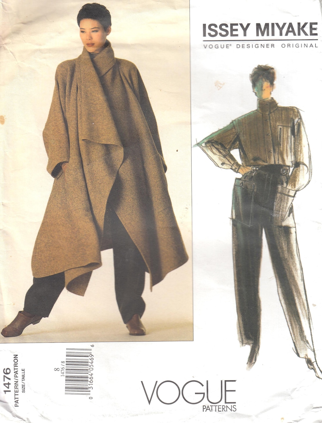 Vogue 1476 Issey Miyake Sewing Pattern, Size 10, 32.5" Bust, Coat ...