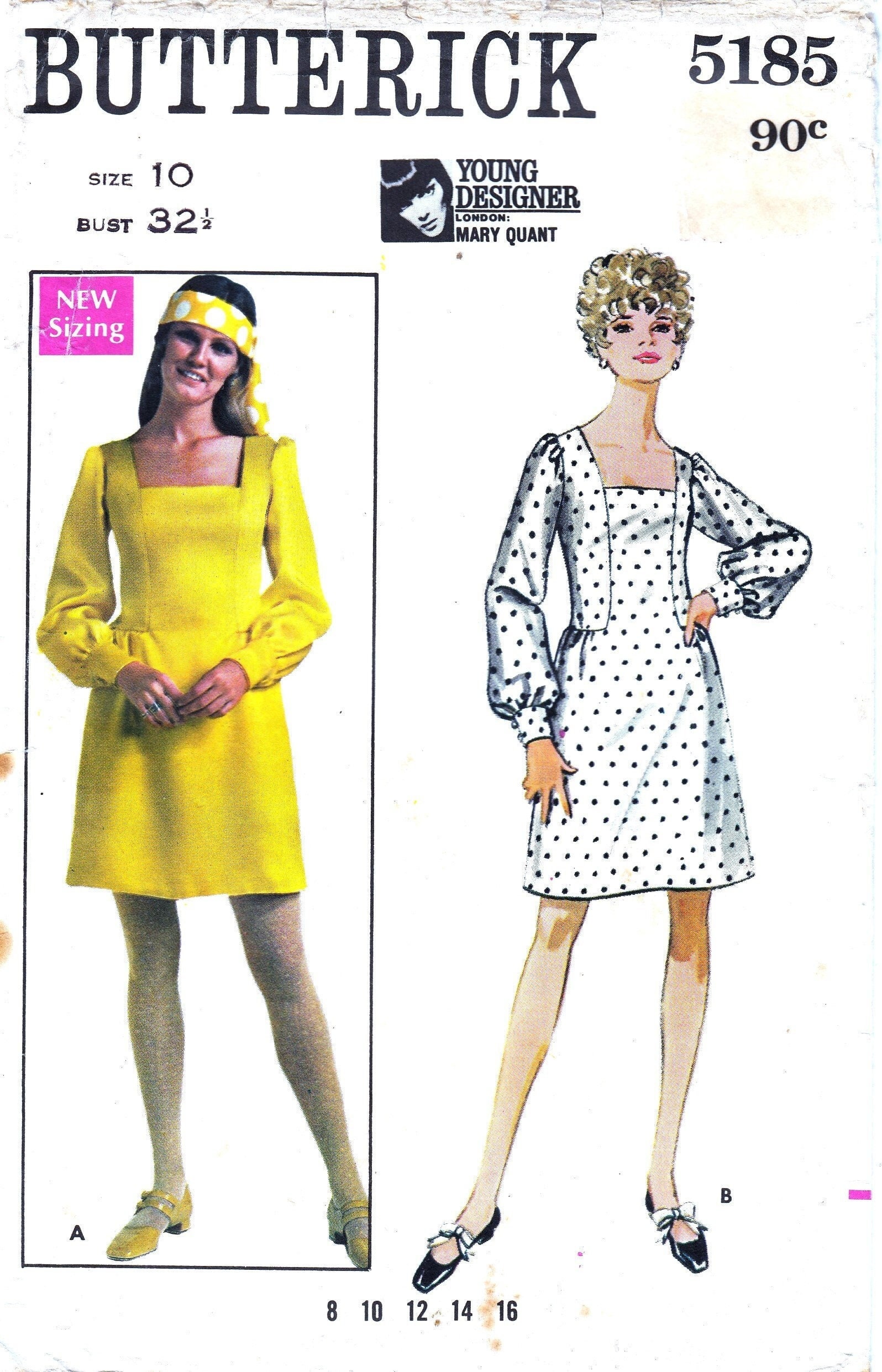 Butterick 5185 Rare Mary Quant Uncut Vintage 1960s Pattern Size 10 ...