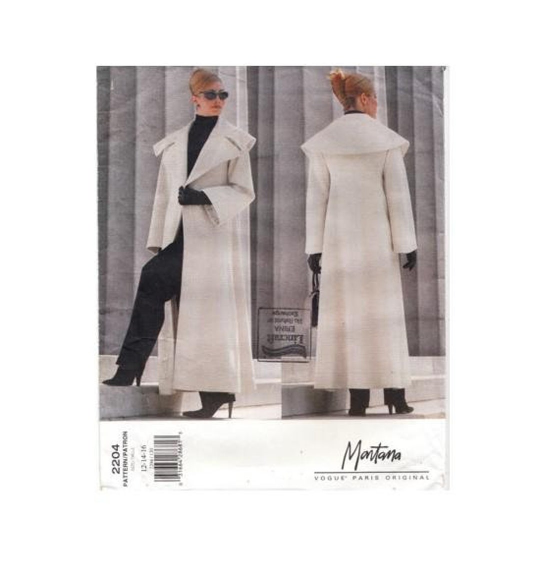 Vogue 2204 Sewing Pattern, Claude Montana Vogue Paris Original, Sizes ...