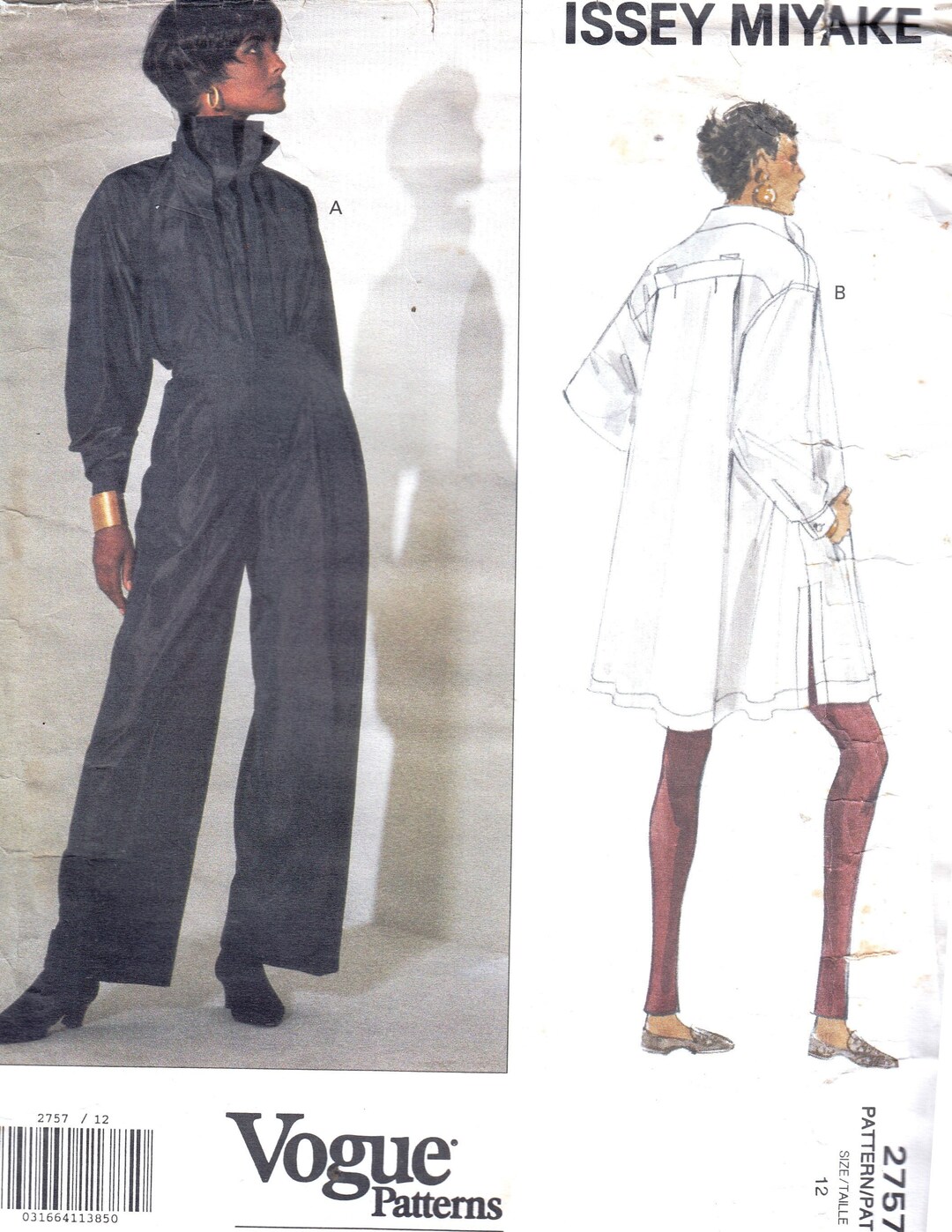 Vogue 2757 Issey Miyake Sewing Pattern 1990s Size 12 34" Bust Top and ...