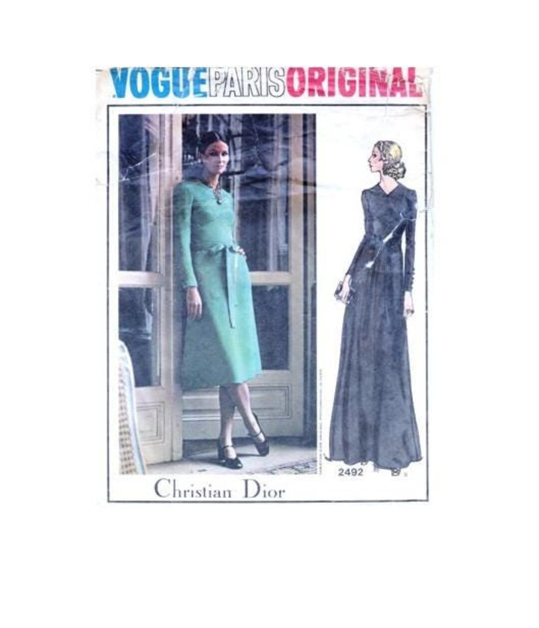 Vogue 2492 Sewing Pattern, Vintage 1970s Christian Dior, Size 10, 32.5 ...